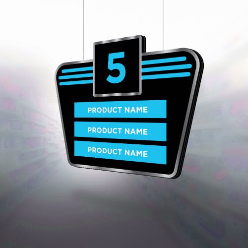 Modern Classic 3 Row Aisle Sign Sleek