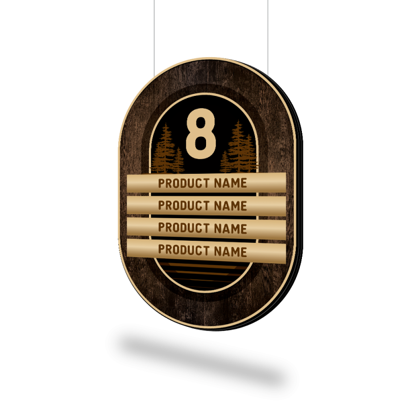 Natural Portal 4 Row Aisle Sign - The Aisle Sign Dude