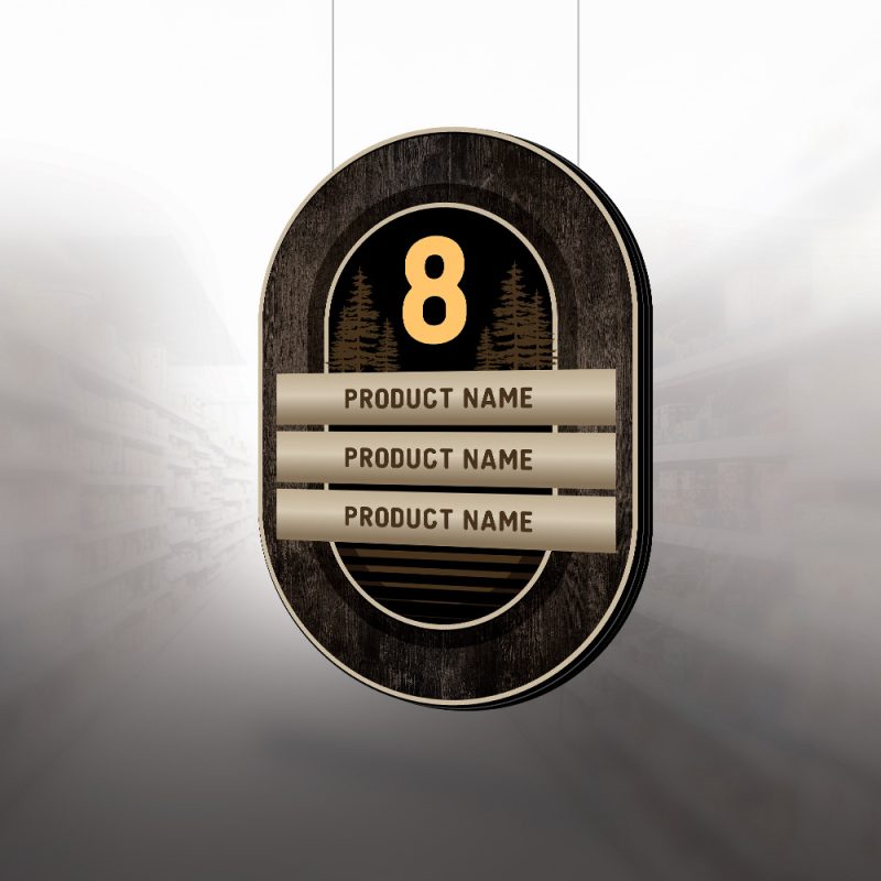 Natural Portal 3 Row Aisle Sign - The Aisle Sign Dude