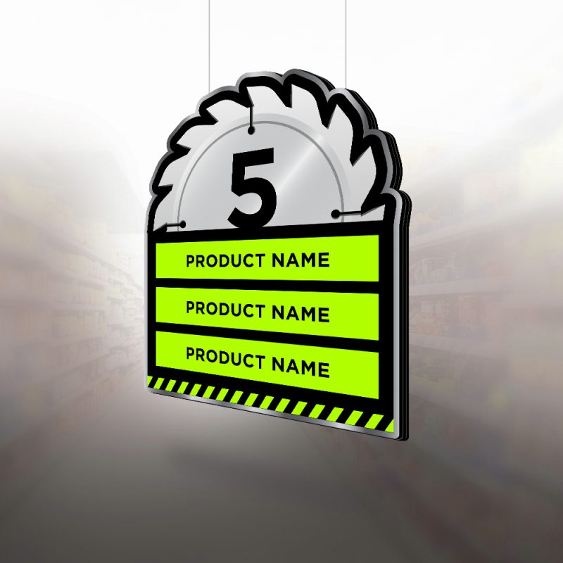 Steel Stride 3 Row Aisle Sign for Clear Directional Signage
