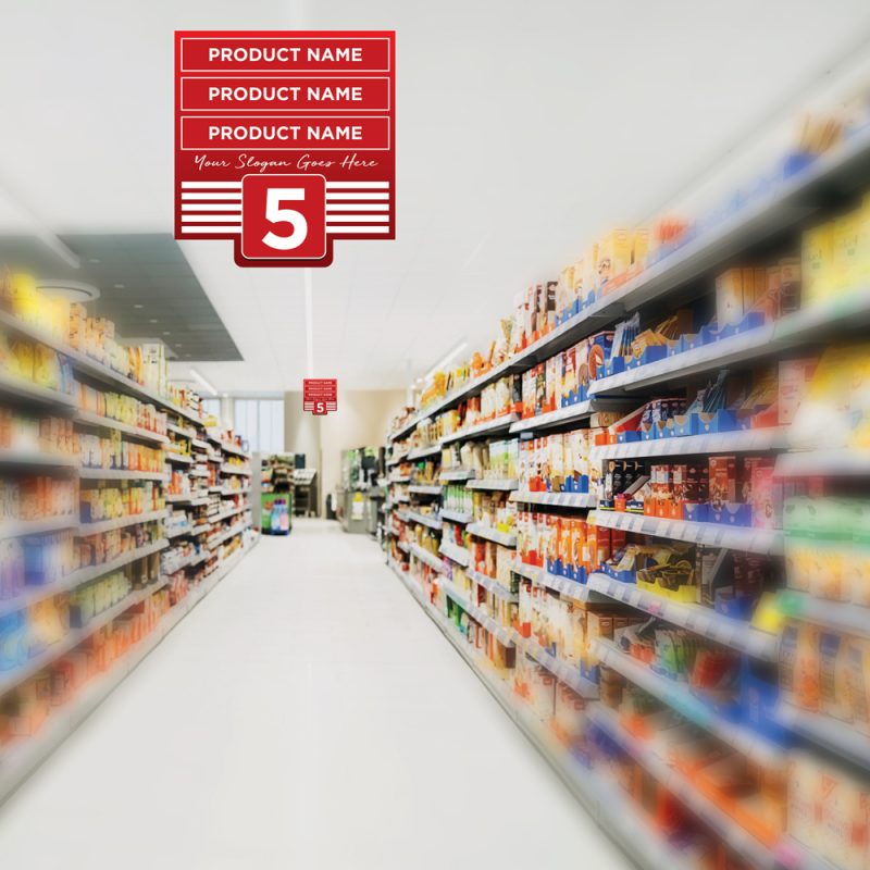 Striped Elegance 3 Row Aisle Marker for Modern Store Styling