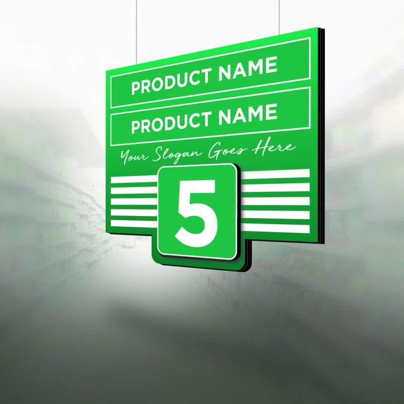 Striped Elegance 2 Row Aisle Marker with Clean Design