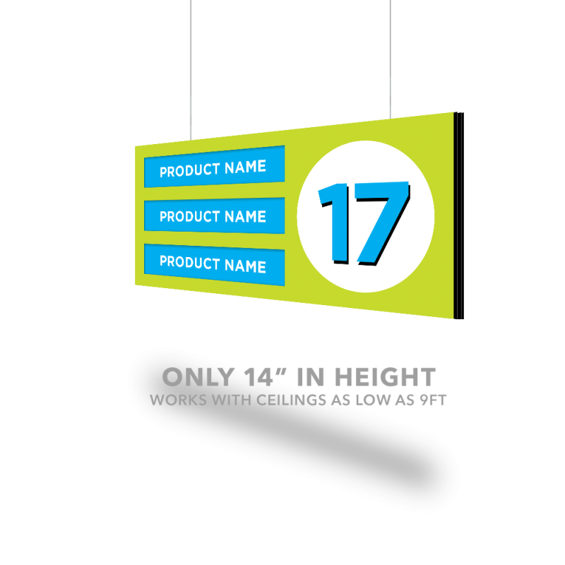 Low Profile 3 Row Aisle Sign Sleek