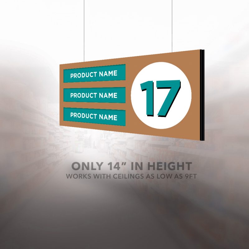 Low Profile 3 Row Aisle Sign Sleek