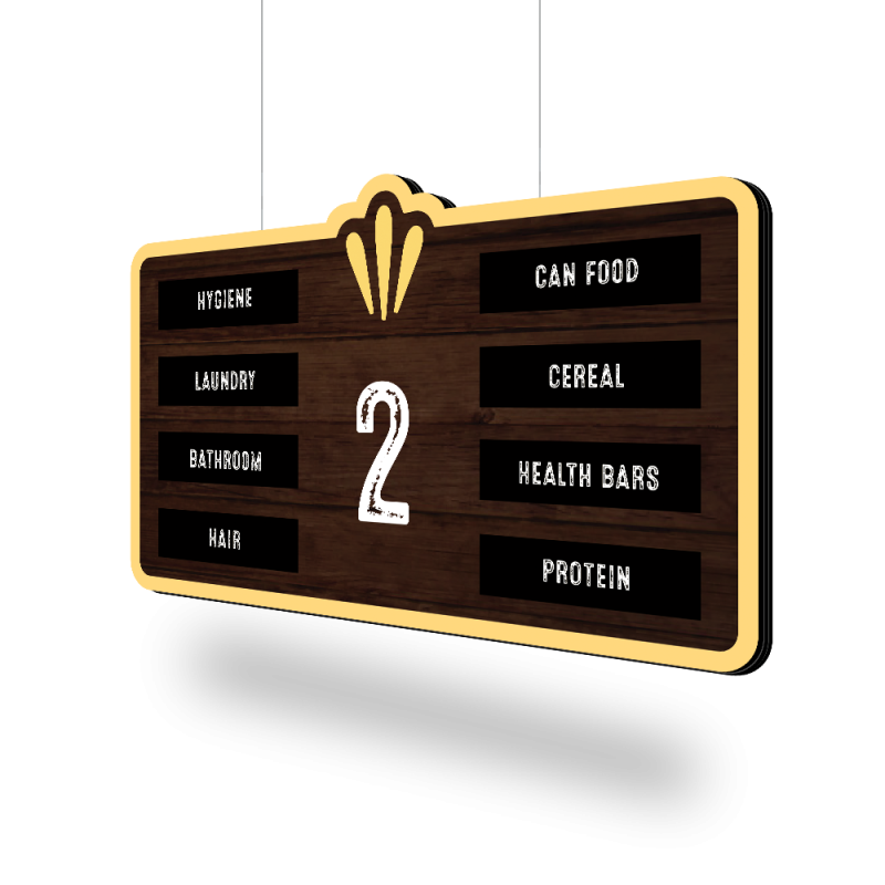 Blissful Grain 4 Row Aisle Marker Clear and Elegant Signage for Aisles