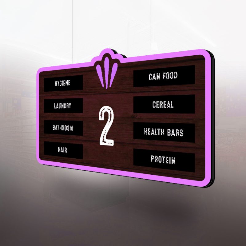 Blissful Grain 4 Row Aisle Marker Clear and Elegant Signage for Aisles