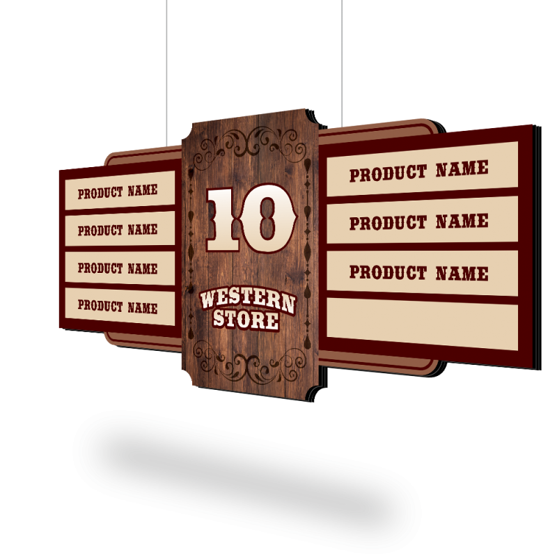 Range Line 4 Row Aisle Marker Clear Directional Store Signage