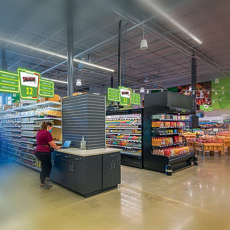 Robust Cube 3 Row Aisle Marker Durable and Modern Sign Design