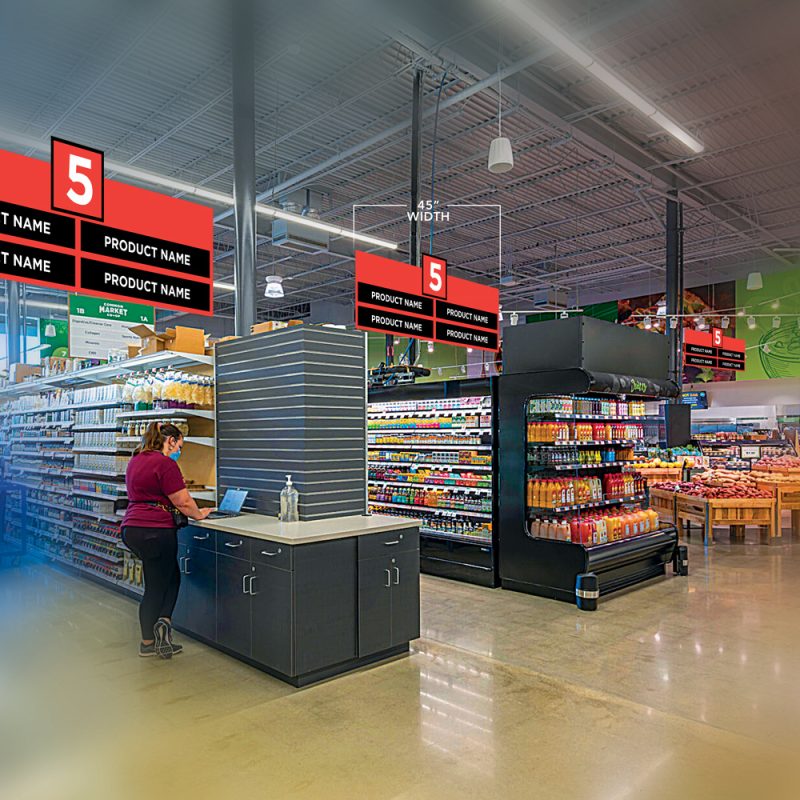 Big Block 2 Row Aisle Marker Bold, High-Impact Signage for Aisles