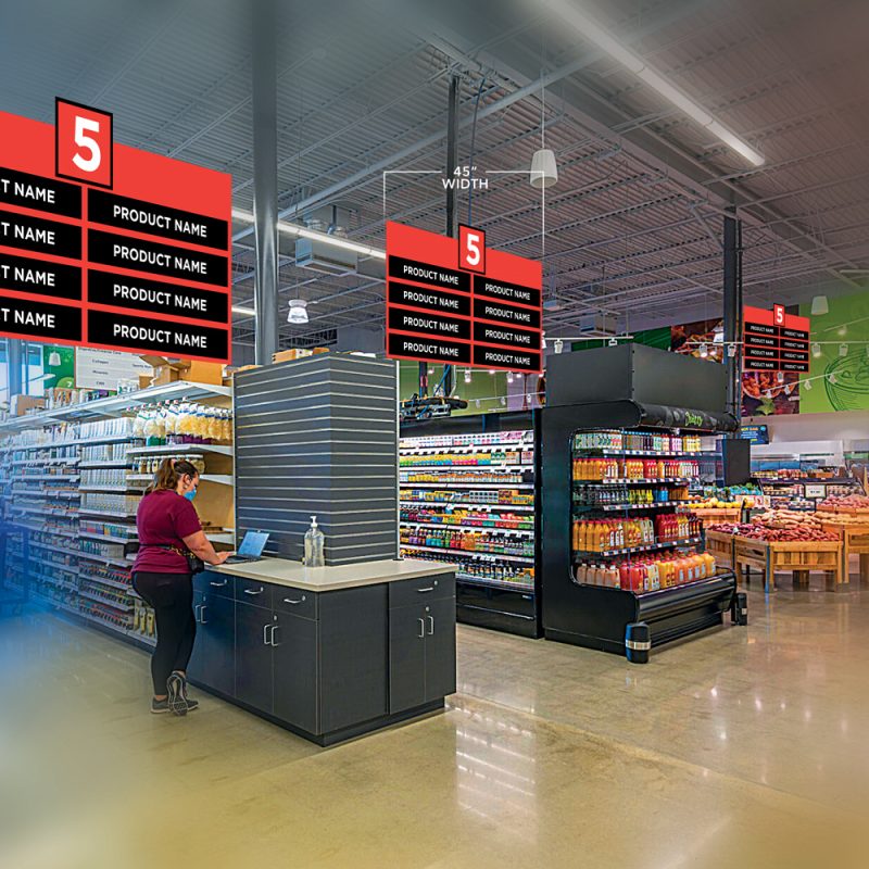 Big Block 4 Row Aisle Marker Bold and Clear Signage for Maximum Visibility