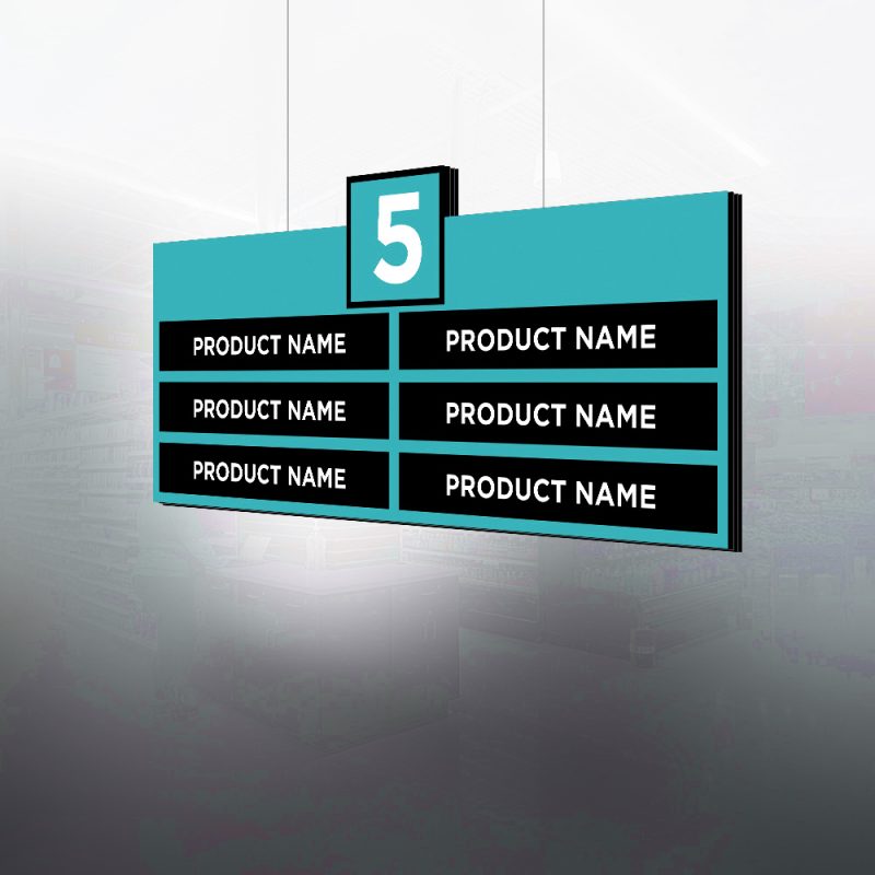Retail Sign Printing - Big Block 3 Row Aisle Marker