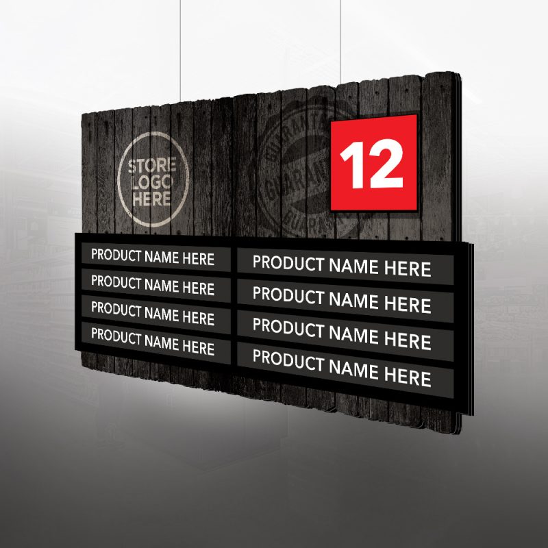 Western Trailblazer 4 Row Aisle Sign with Distinctive Design