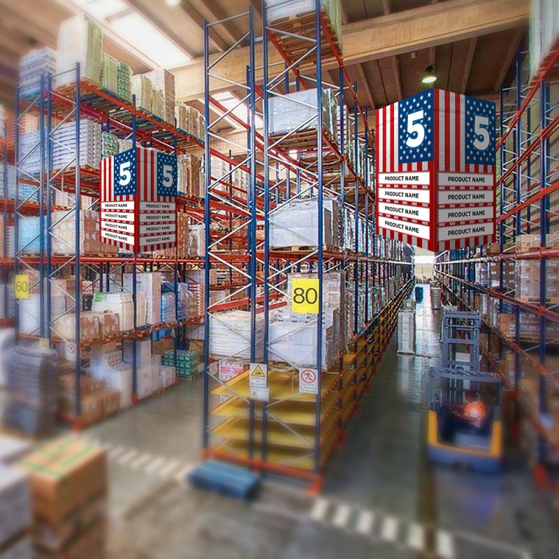 Striped Fusion 4 Row Aisle Marker for Blended Store Aesthetics