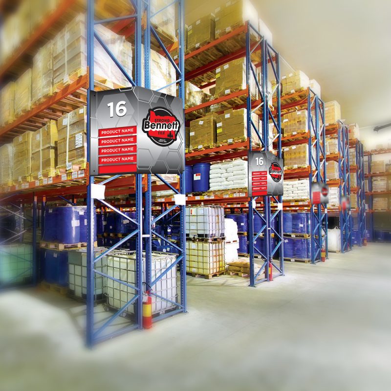Geometric 3 Sided Warehouse Endcap Signs