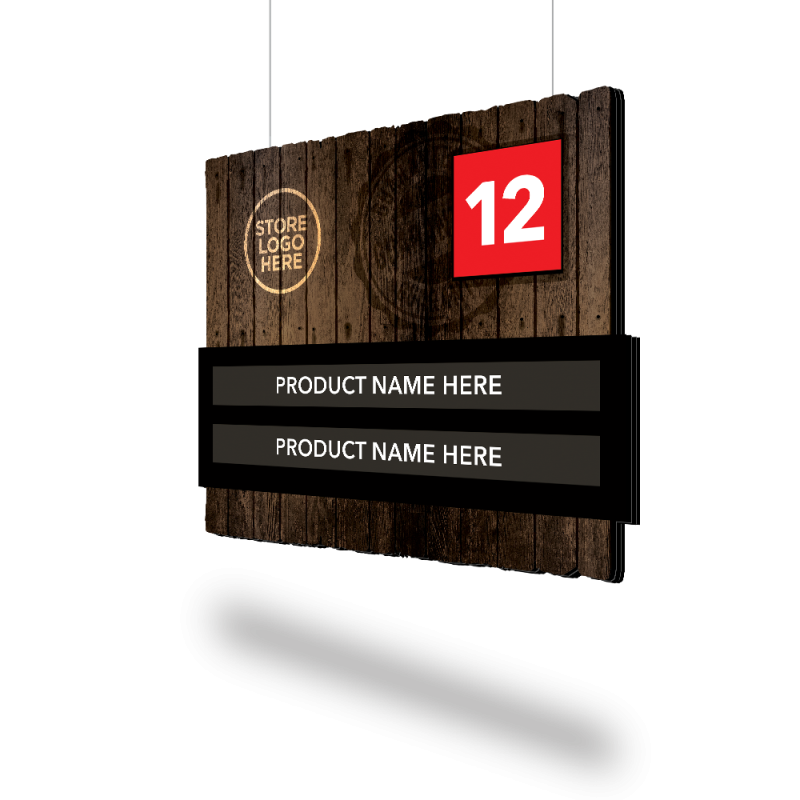 Western Trailblazer 2 Row Aisle Sign with Rustic Style