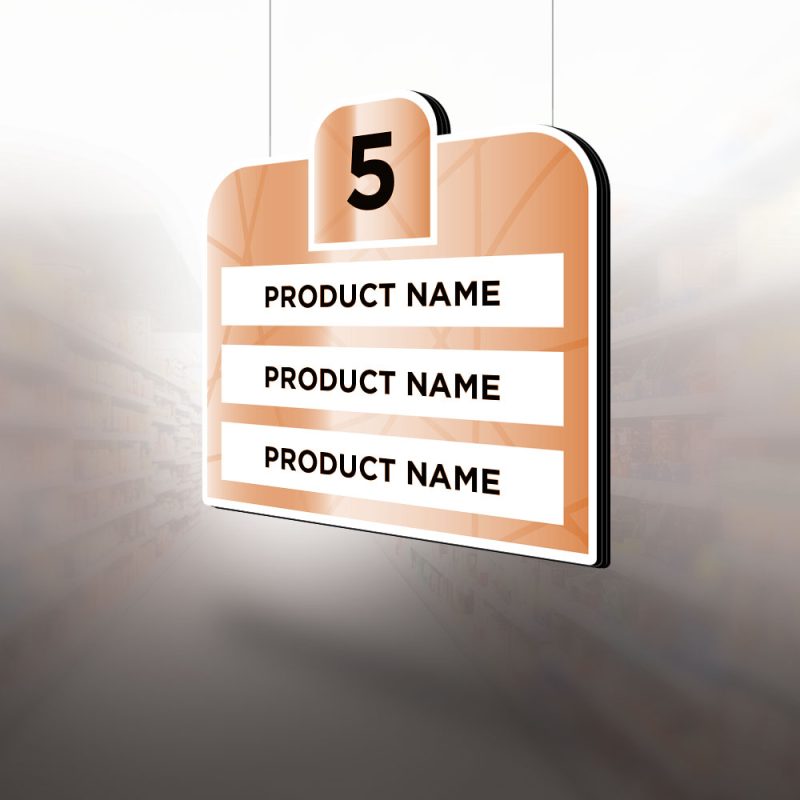 Radiant Reflections 3 Row Aisle Sign Eye-Catching Aisle Signage