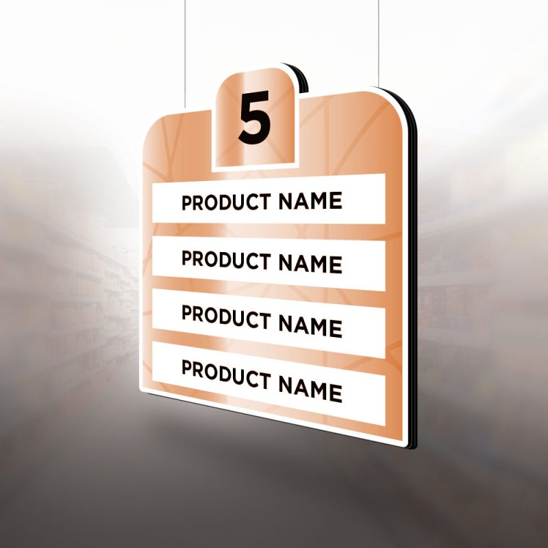Radiant Reflections 4 Row Aisle Sign Enhanced Store Organization