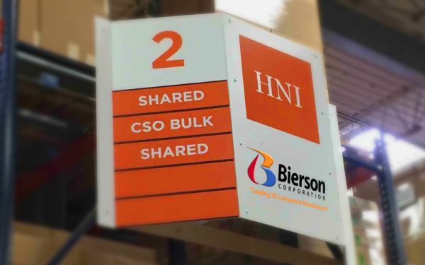 Warehouse Aisle Marker Signs for Bierson Corporation