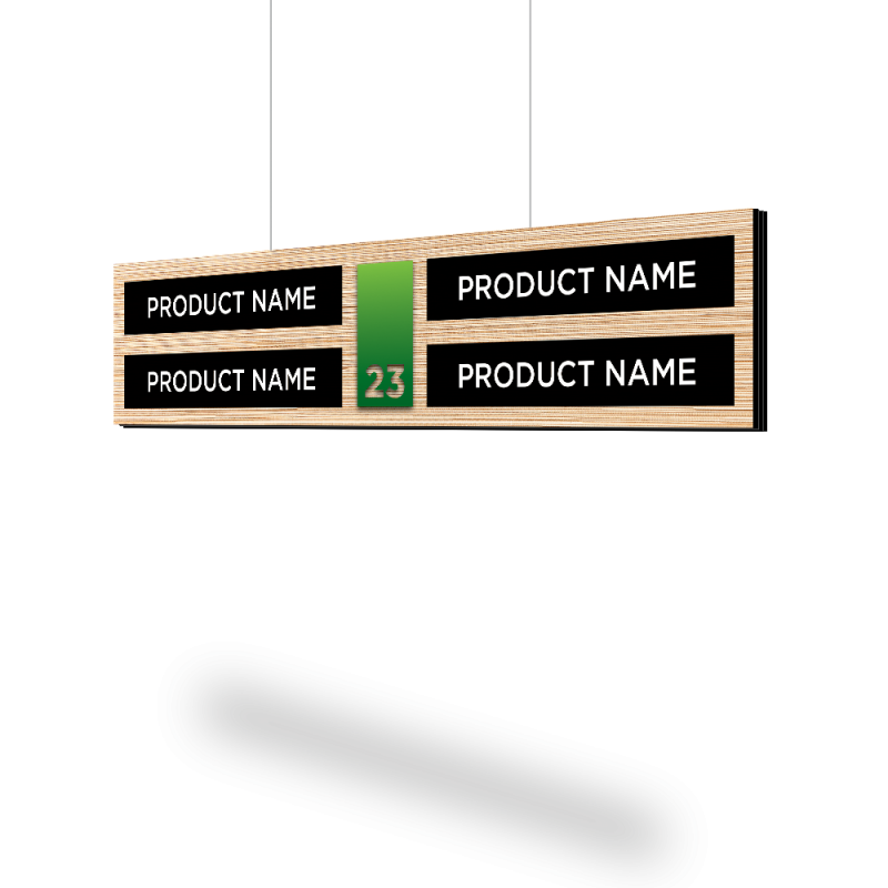 Bamboo Harmony 2 Row Aisle Marker Premium Aisle Signage with Timeless Style