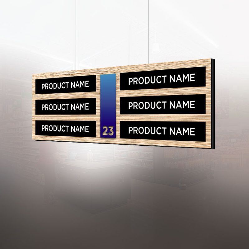 Bamboo Harmony 3 Row Aisle Marker Elegant and Functional Aisle Signage