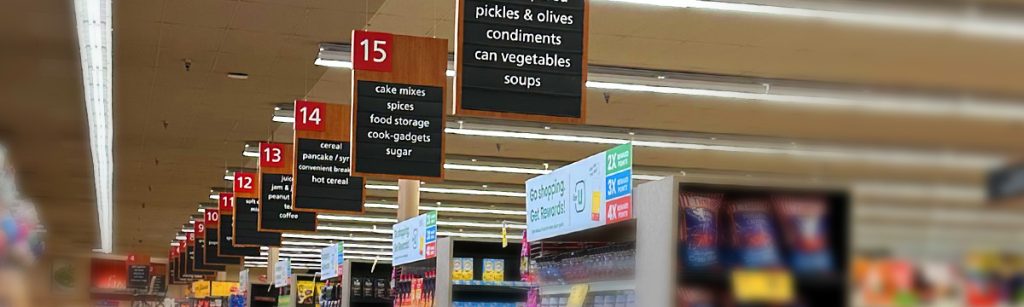 Grocery Store Custom Aisle Signage