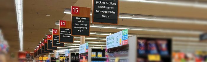 Grocery Store Custom Aisle Signage